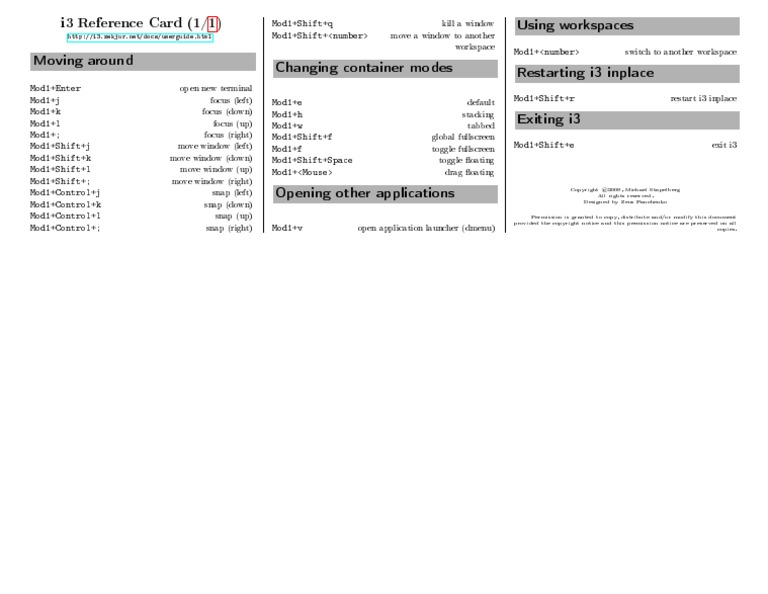 i3 Window Manager Shortcuts Guide | PDF | Teaching Methods & Materials ...