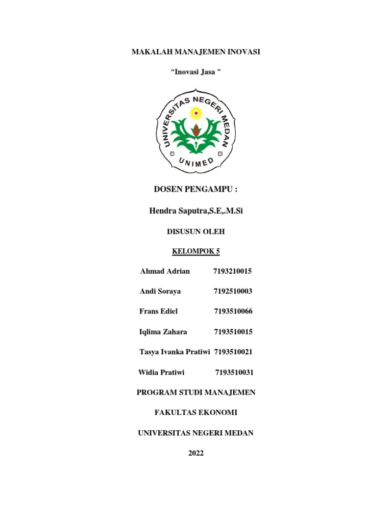 Makalah MJM Inovasi Jasa-Kel 5 | PDF