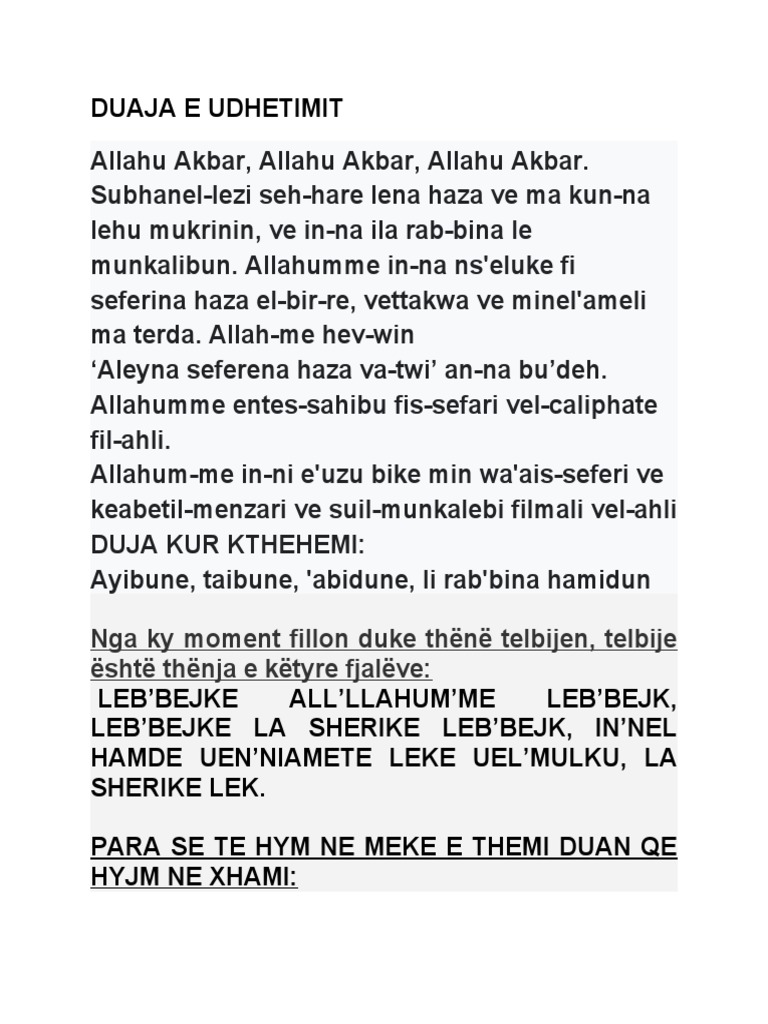 Duaja e Udhetimit | PDF