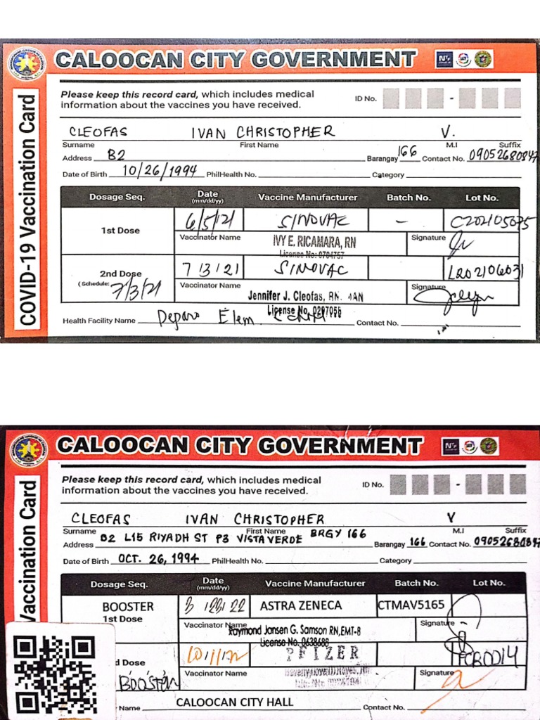 Vaccine Card ICVC | PDF