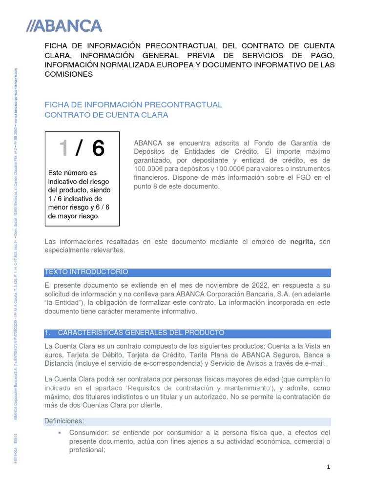 Información Precontractual | PDF
