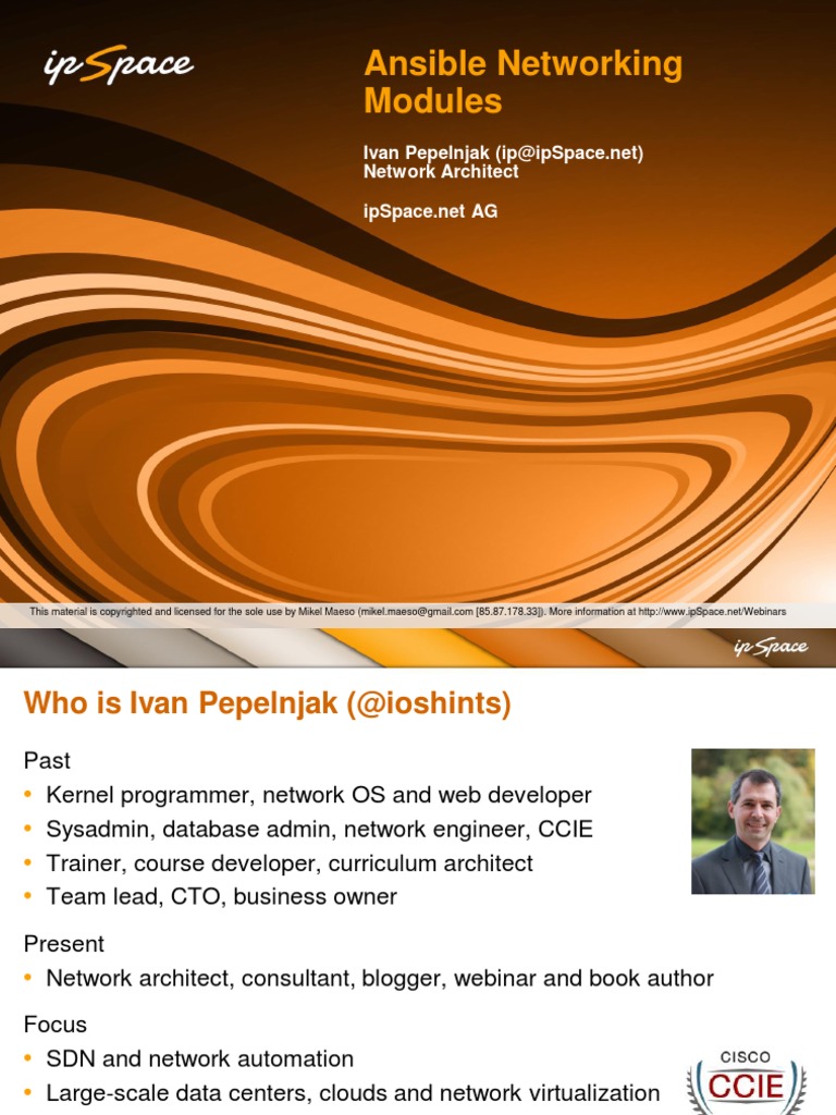 Ansible Networking Modules Managing Configurations Pdf Ip Address Internet Architecture