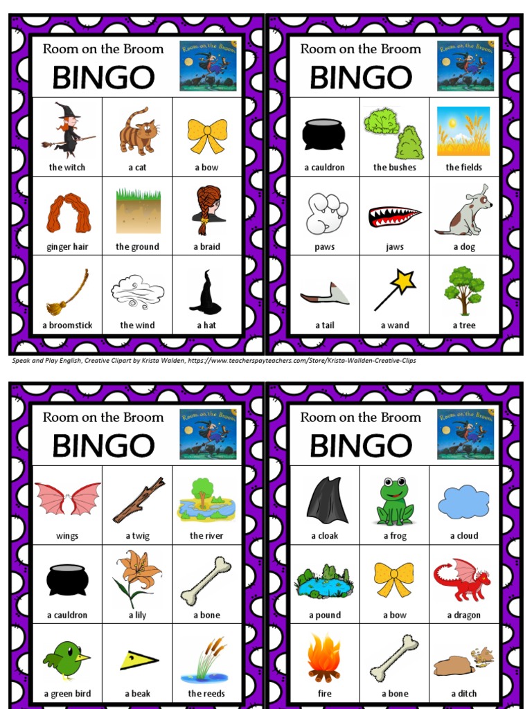 Room On The Broom Bingo Game Printable | PDF