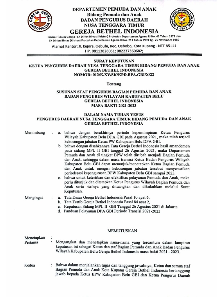 SK PW Dpa Belu | PDF