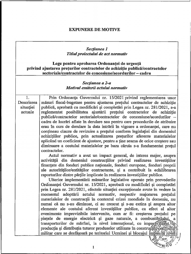 Expunere Motive | PDF