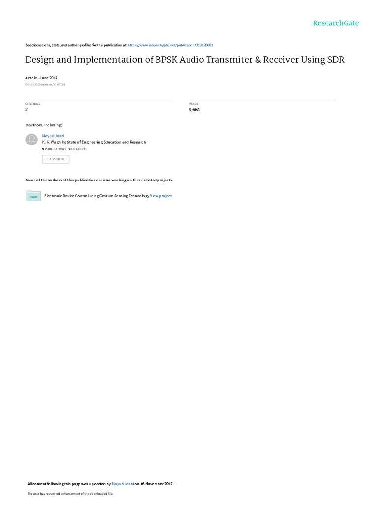Design and Implementation of BPSK Audio Transmiter | Download Free PDF | Software Defined Radio ...