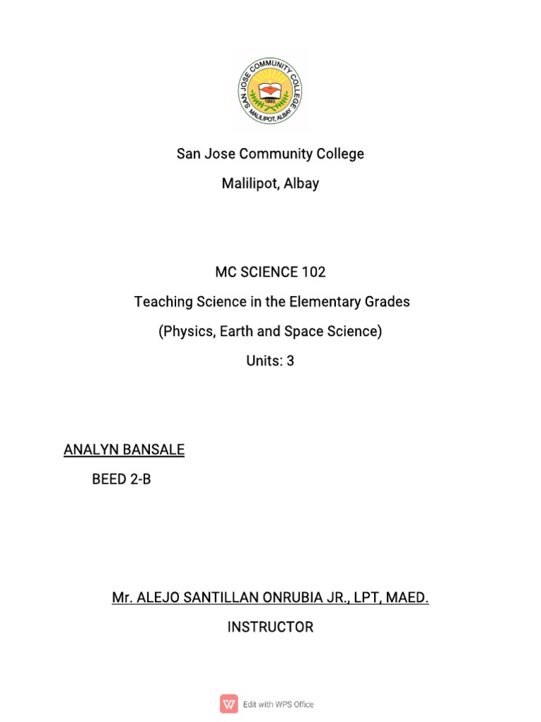 Developing Instructional Plans for Teaching Elementary Science ...