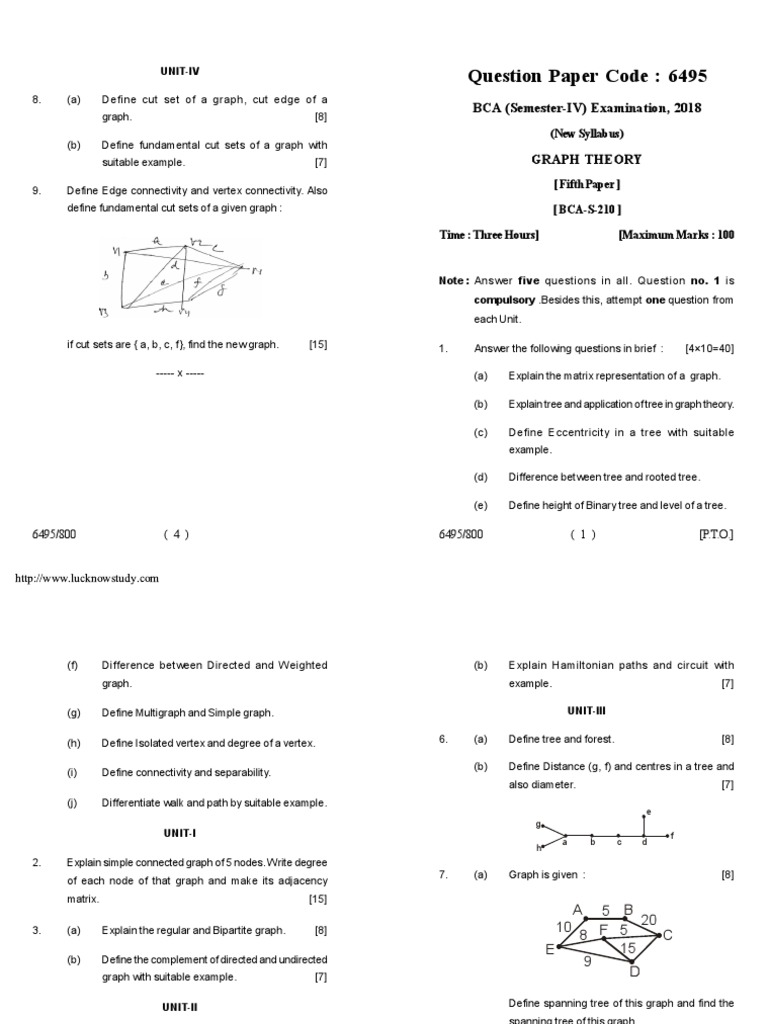 Bca 4 Sem Graph Theory 6495 2018 | PDF