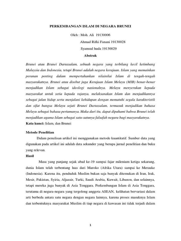 Negara Brunei - Moh. Ali, Ahmad Rifki Fanani, Syamsul Huda | PDF ...