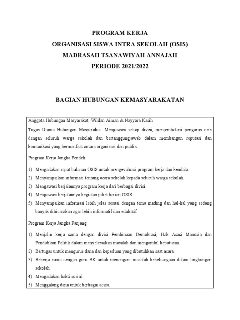 Proker OSIS 2021-2022 | PDF