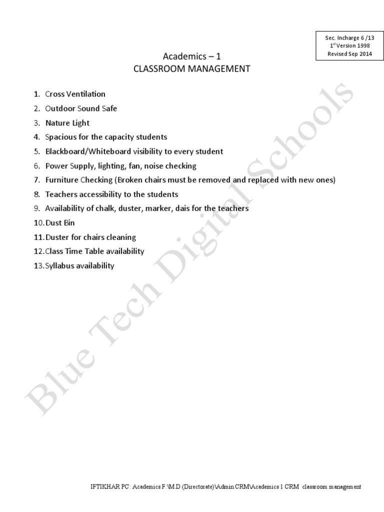CRM Academics 1 Classroom Management | PDF