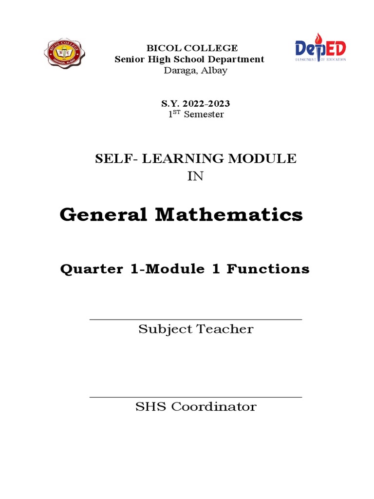Gen-Math11 Q1 Mod1 Functions | PDF Gen-Math11 Q1 Mod1 Functions | PDF