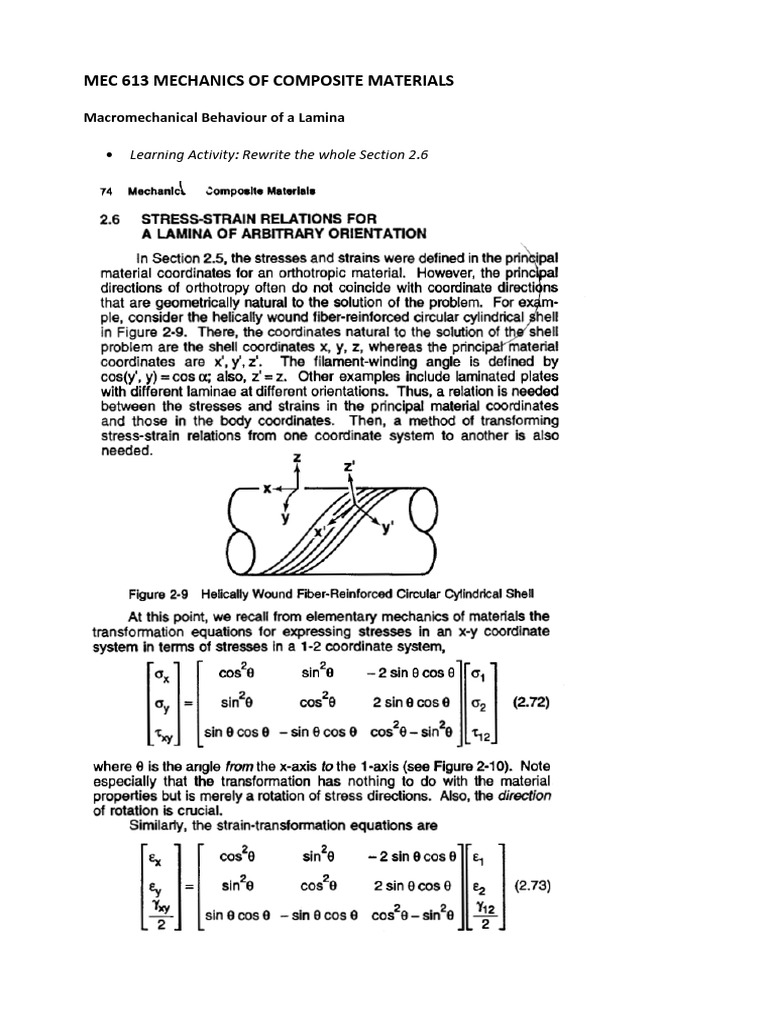 MEC 613 Chapter 3 Arbitrary - Learning Activities | PDF