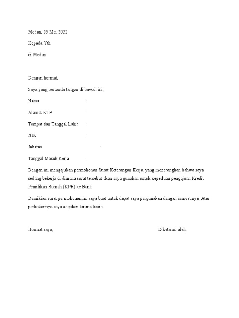 Format Surat Permohonan | PDF