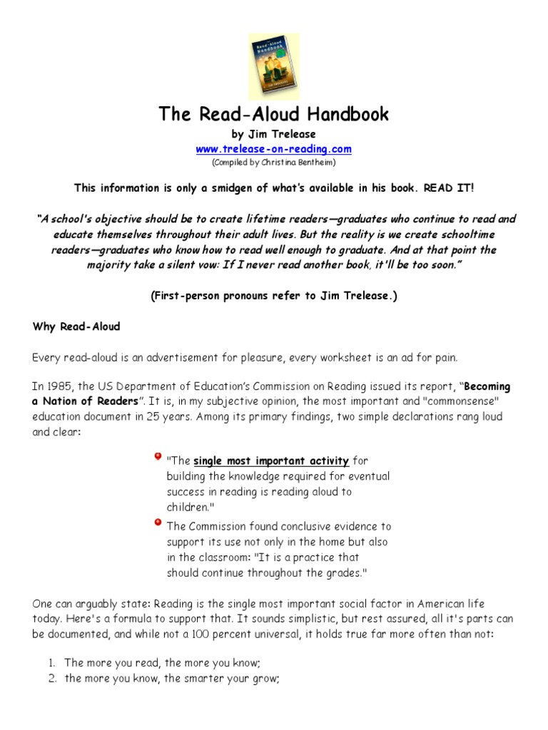 Importance of Reading Aloud to Children | PDF | Literacy | Vocabulary