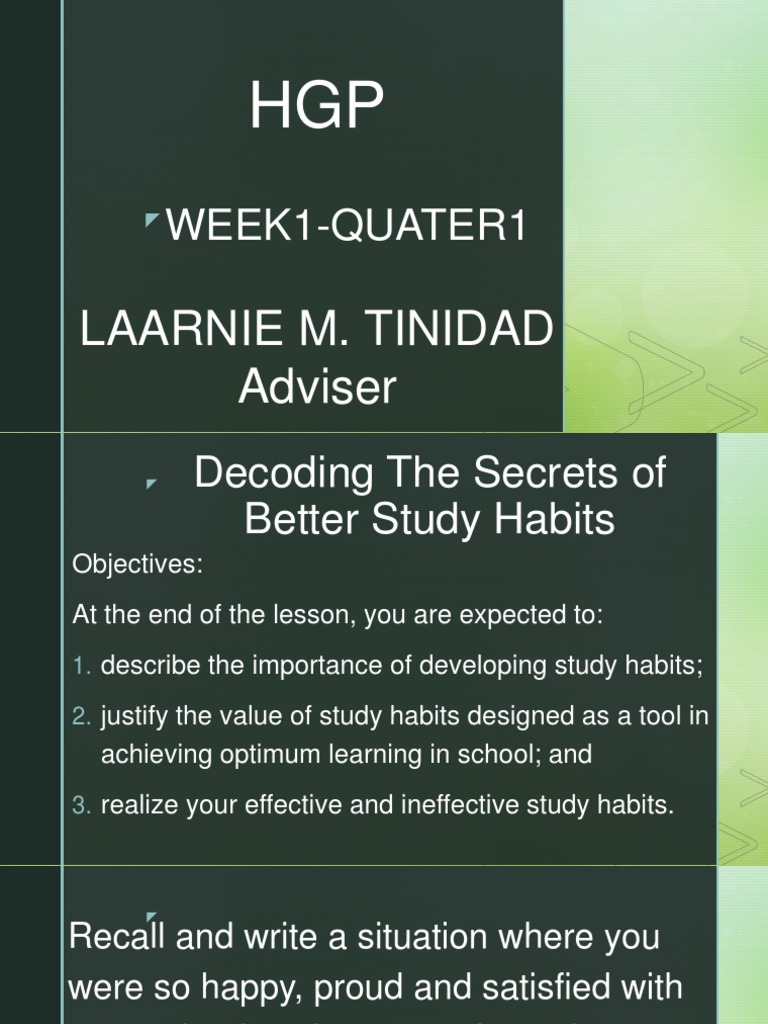 HGP Week1 Quarter1 | PDF