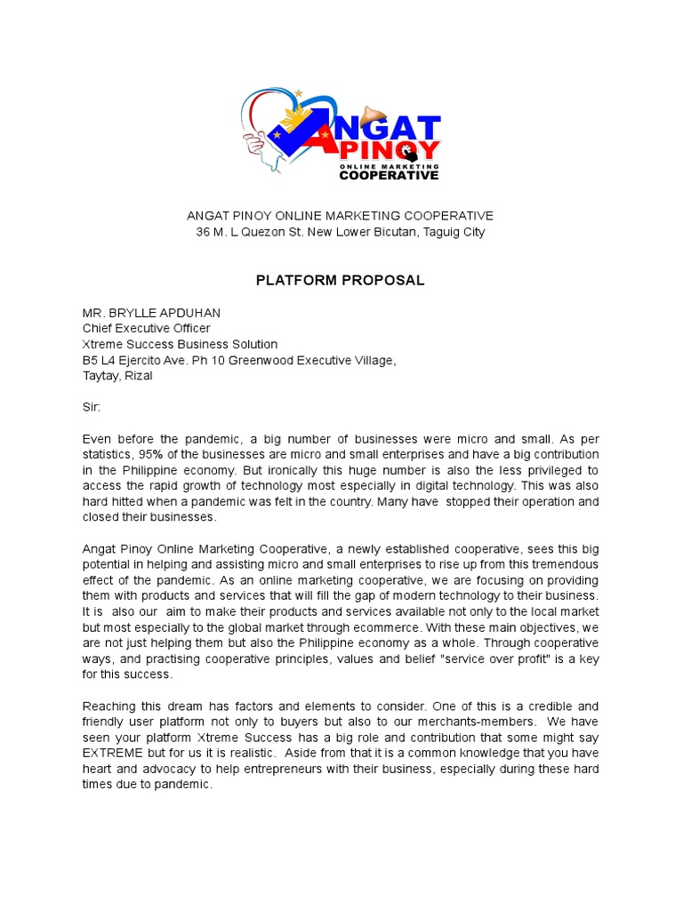 Platform Proposal | PDF | Interest | Online Advertising