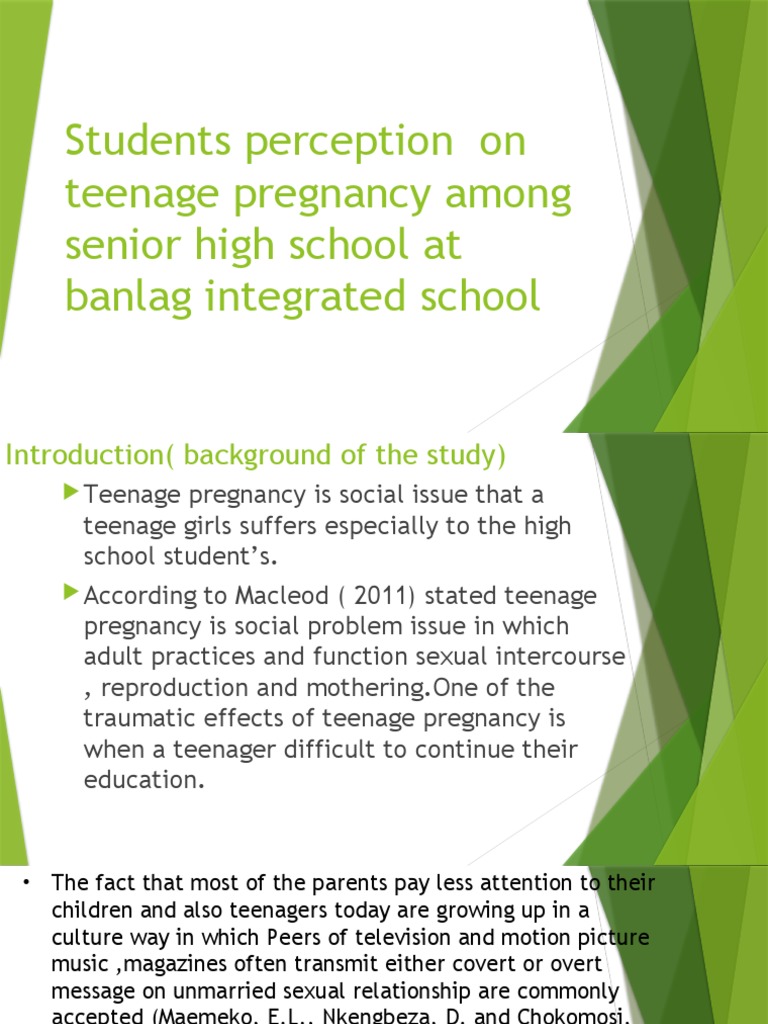 Perceptions of Teenage Pregnancy in Banlag | PDF | Adolescence ...