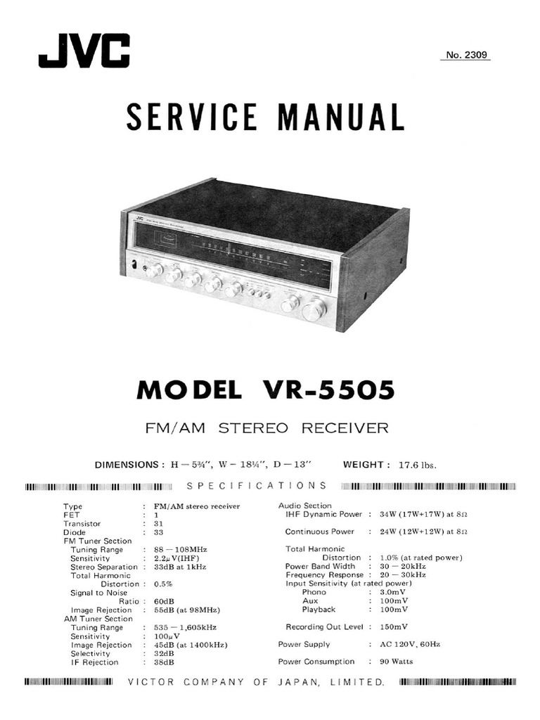 JVC+VR-5505+Service+Manual Gradiente STR800 | PDF