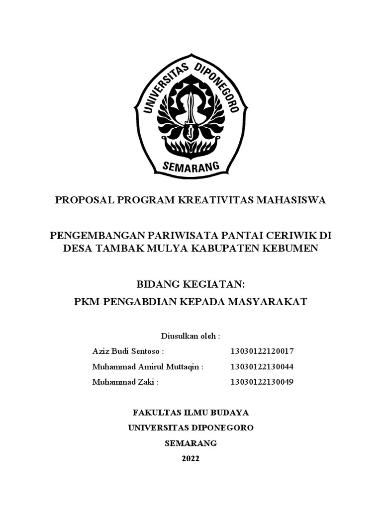 Proposal Program Kreativitas Mahasiswa | PDF