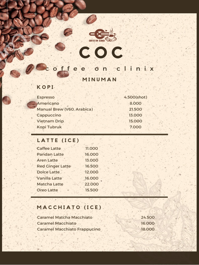 Menu COC | PDF | Food And Drink | Cuisine
