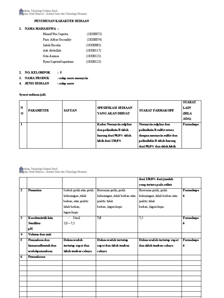 Formulasi Salep Neomycin Sulfat | PDF