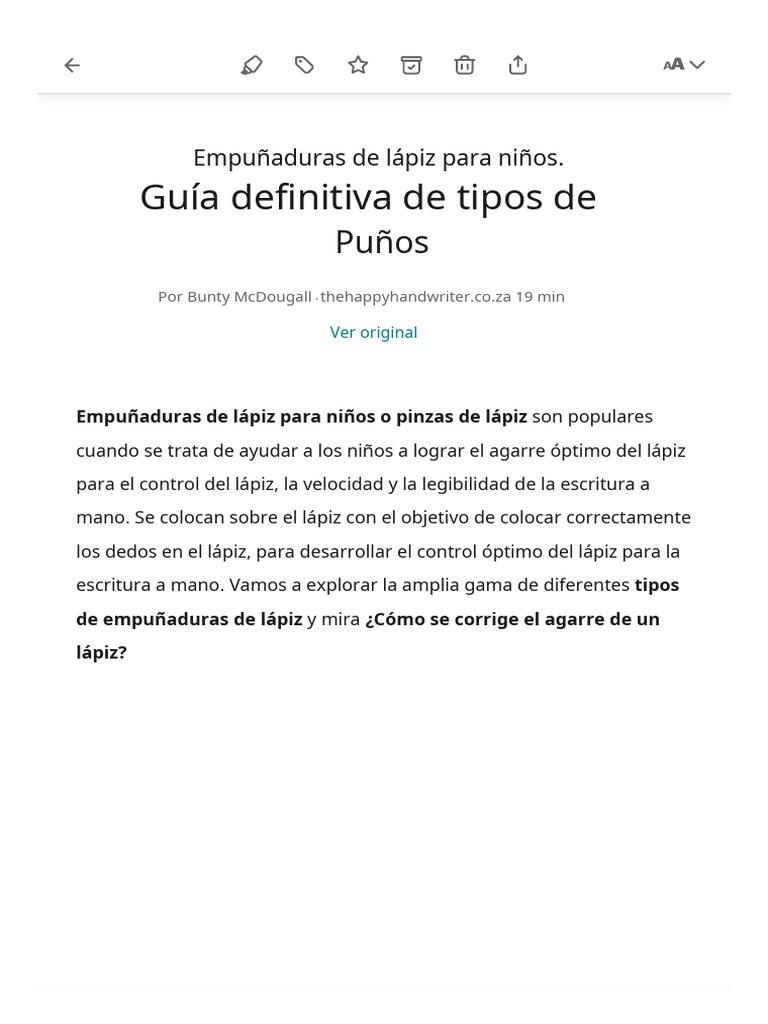 Pencil Grips For Kids. Ultimate Guide To Types of Grips - En.es | PDF ...