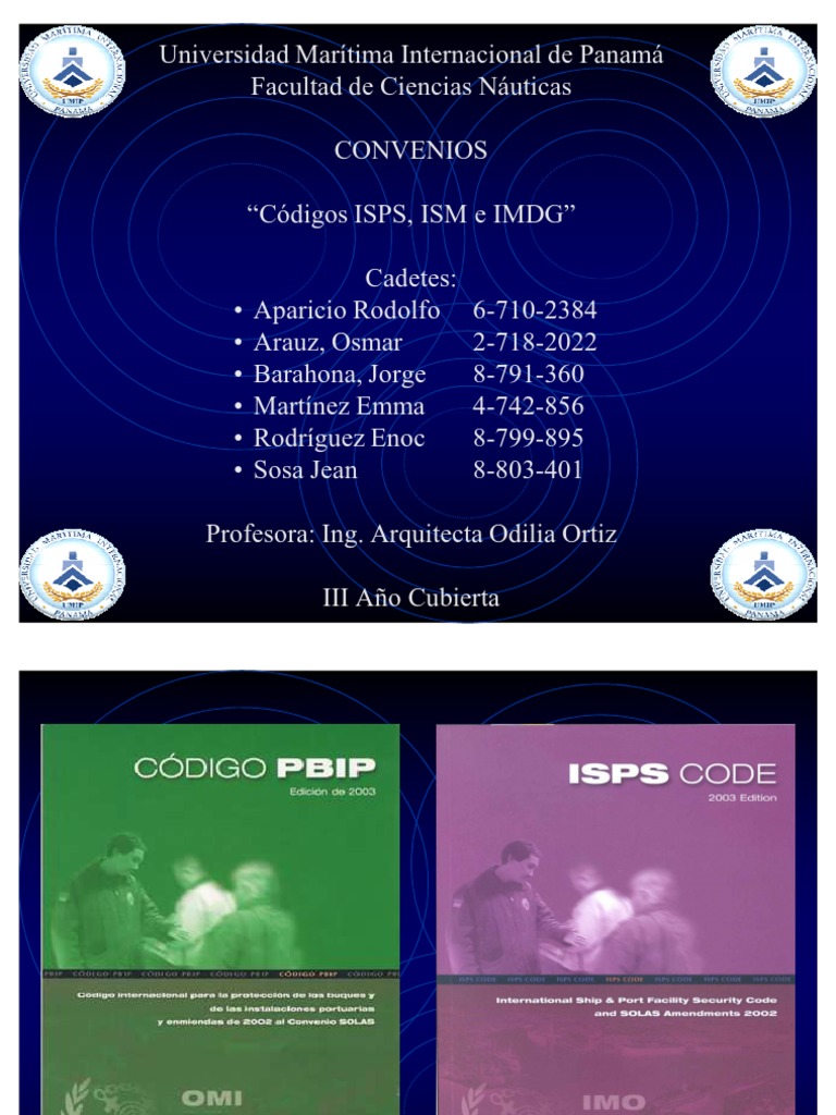 Codigos Isps, Imdg, Ism (Final) | PDF | Salud y bienestar | Medicina