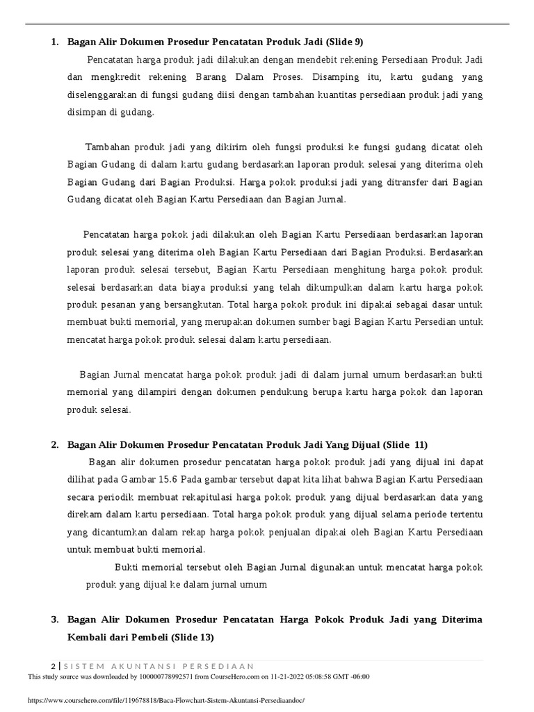 Baca Flowchart Sistem Akuntansi Persediaan | PDF