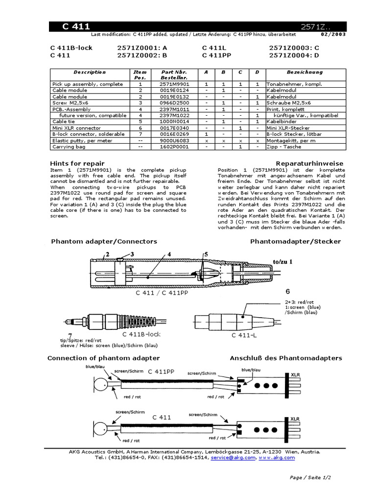 Akg c411 Service | PDF