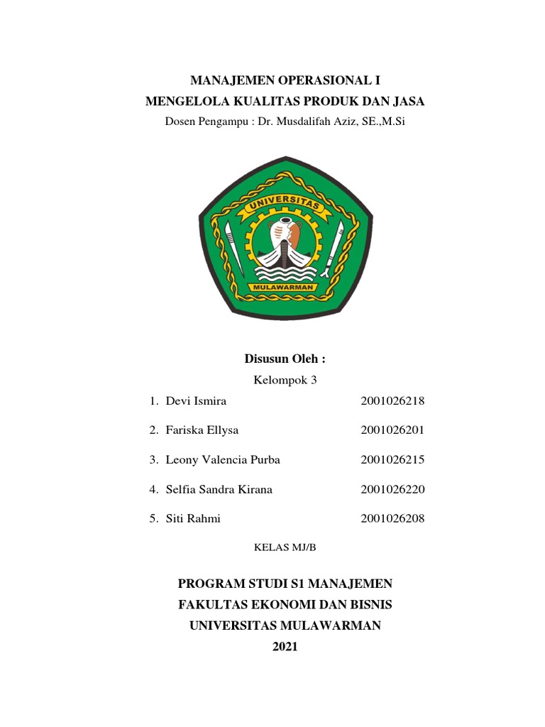 Resume Dan Soal Pertemuan 6 Mengelola Kualitas Produk Dan Jasa | PDF