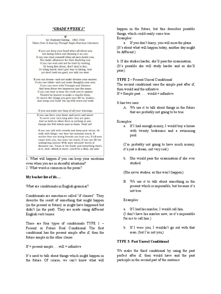 g9 Week 2 Handouts | PDF