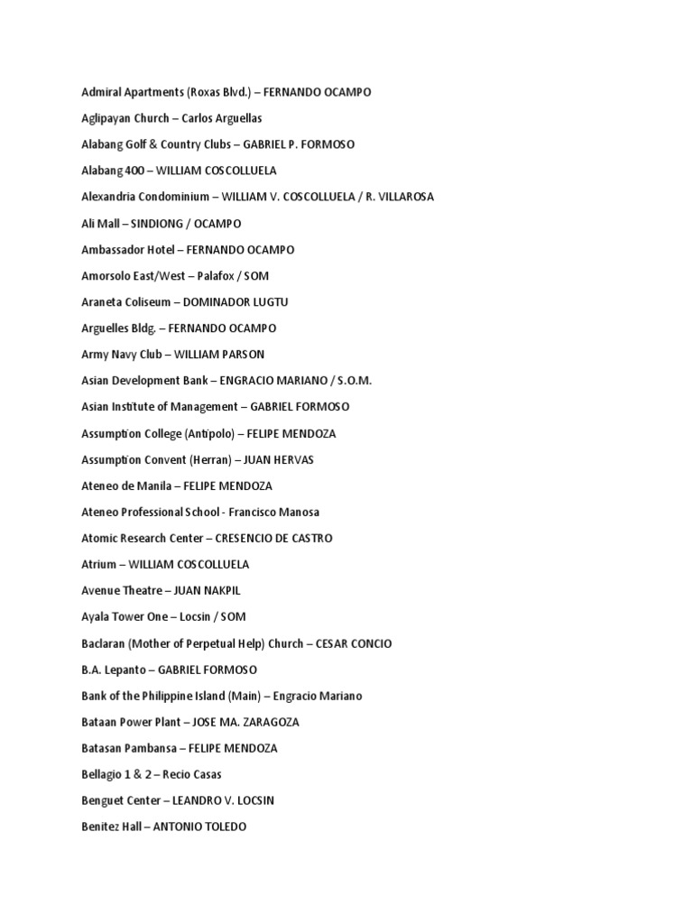 Philipine Architecture and Architects | PDF