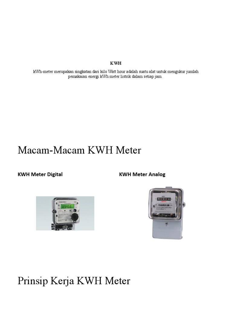 Kwh-Meter Merupakan Singkatan Dari Kilo Watt Hour Adalah Suatu Alat Untuk Mengukur Jumlah ...