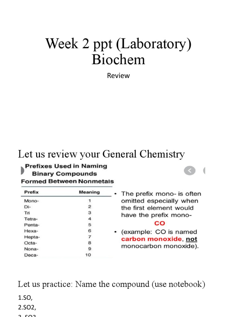Chemistry Lab: Compound Naming & Proteins | PDF | Protein Structure ...