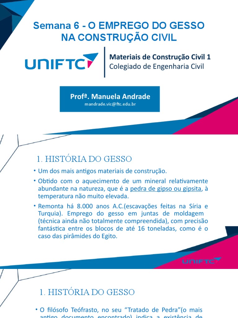 Semana 6 Gesso | PDF | Gesso | Materiais
