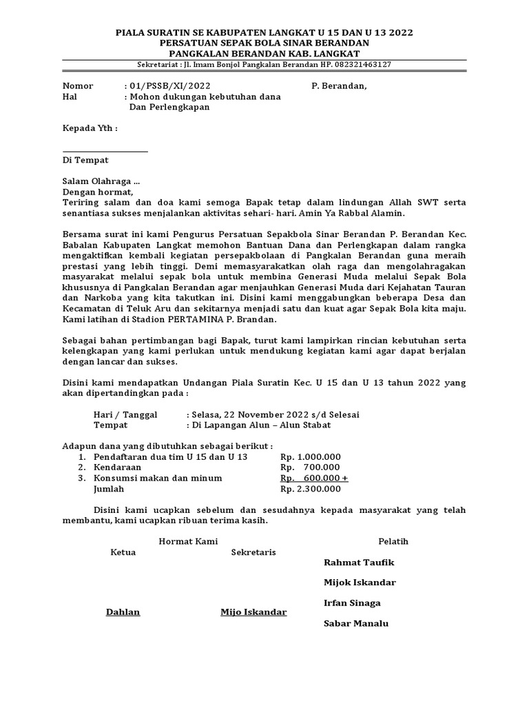 Piala Suratin Sinar Brandan FC | PDF