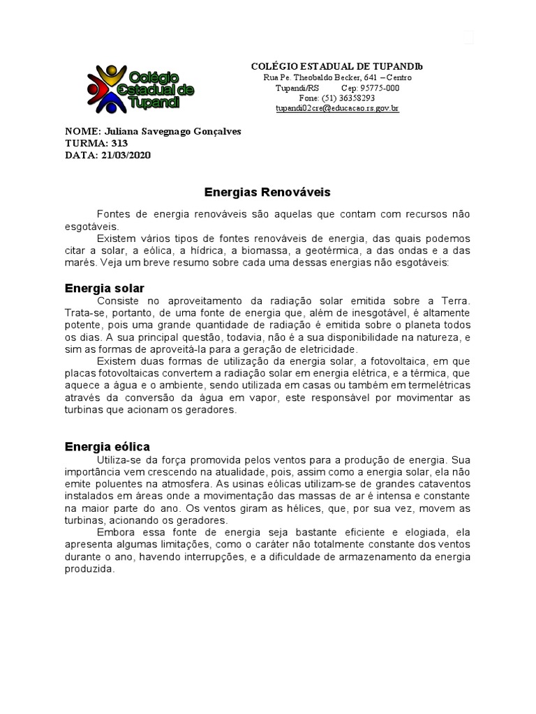 energias renovaveis | PDF | Energia renovável | Combustíveis fósseis