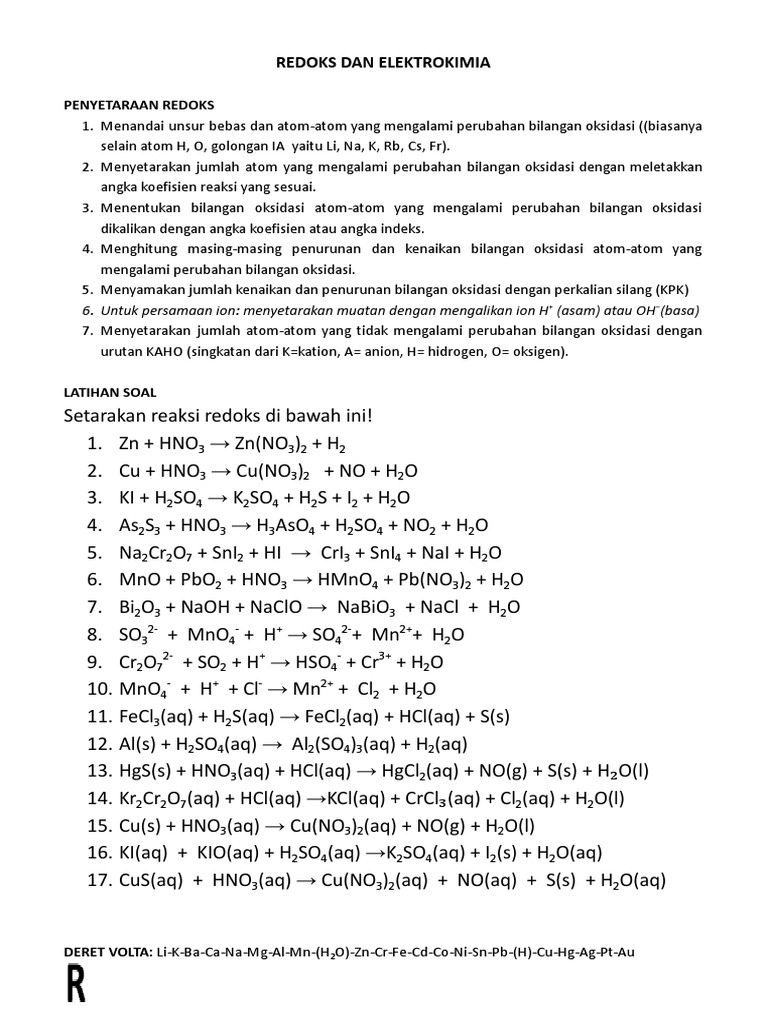 Menyetarakan Redoks Dan Sel Volta | PDF