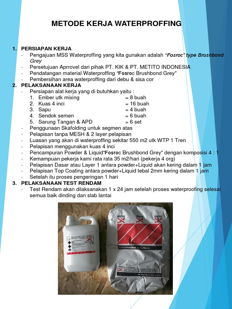 Metode Kerja Waterproffing | PDF