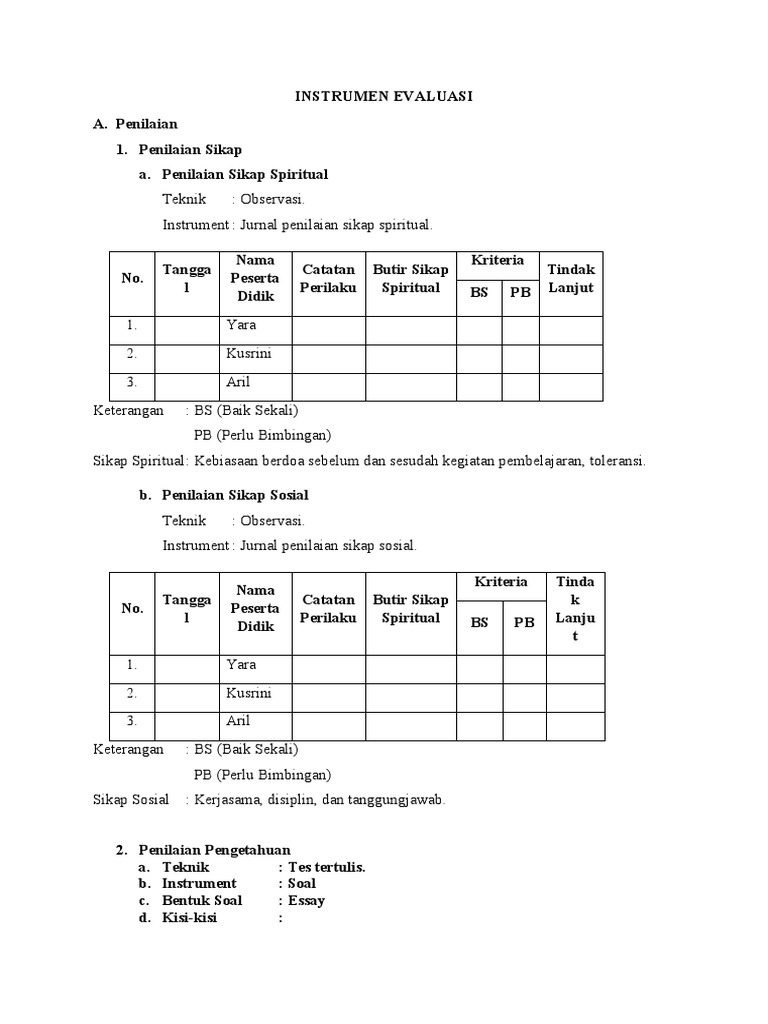 Instrumen Evaluasi | PDF