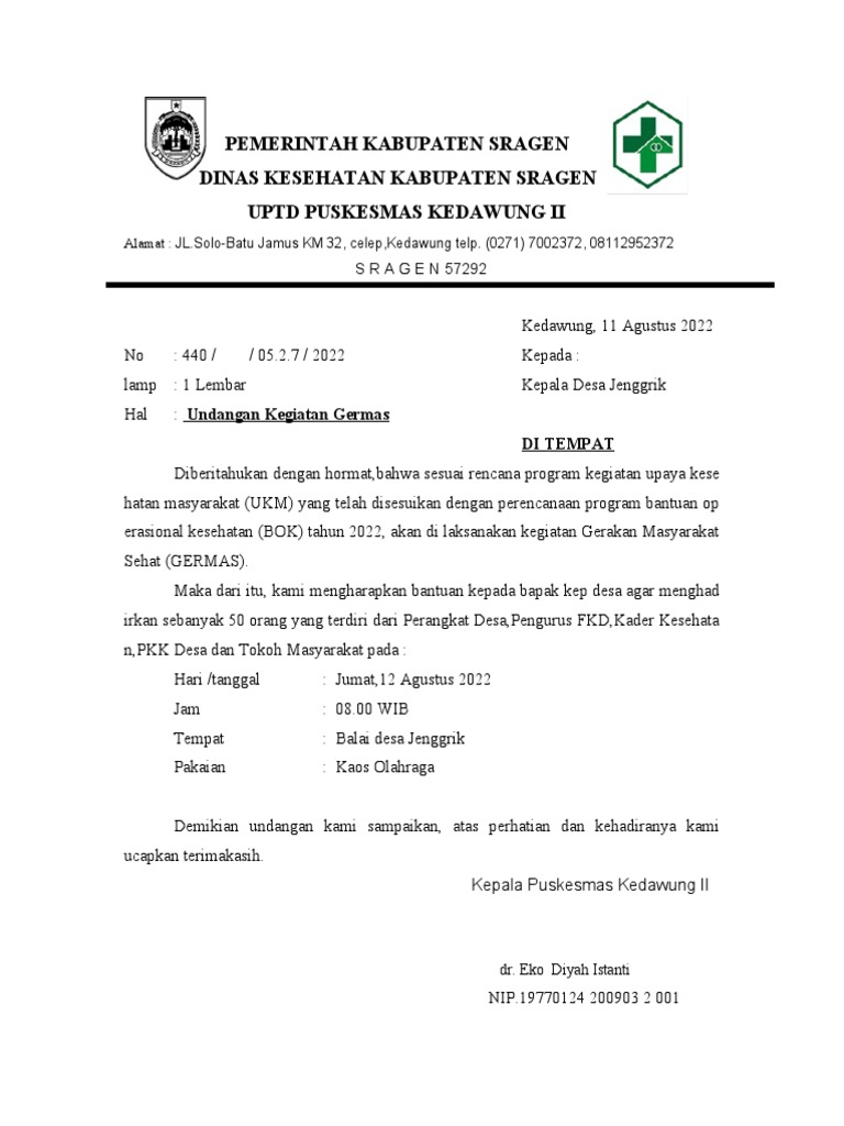 Undangan Germas Ok | PDF