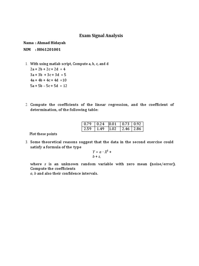 Exam Signal Analysis | PDF