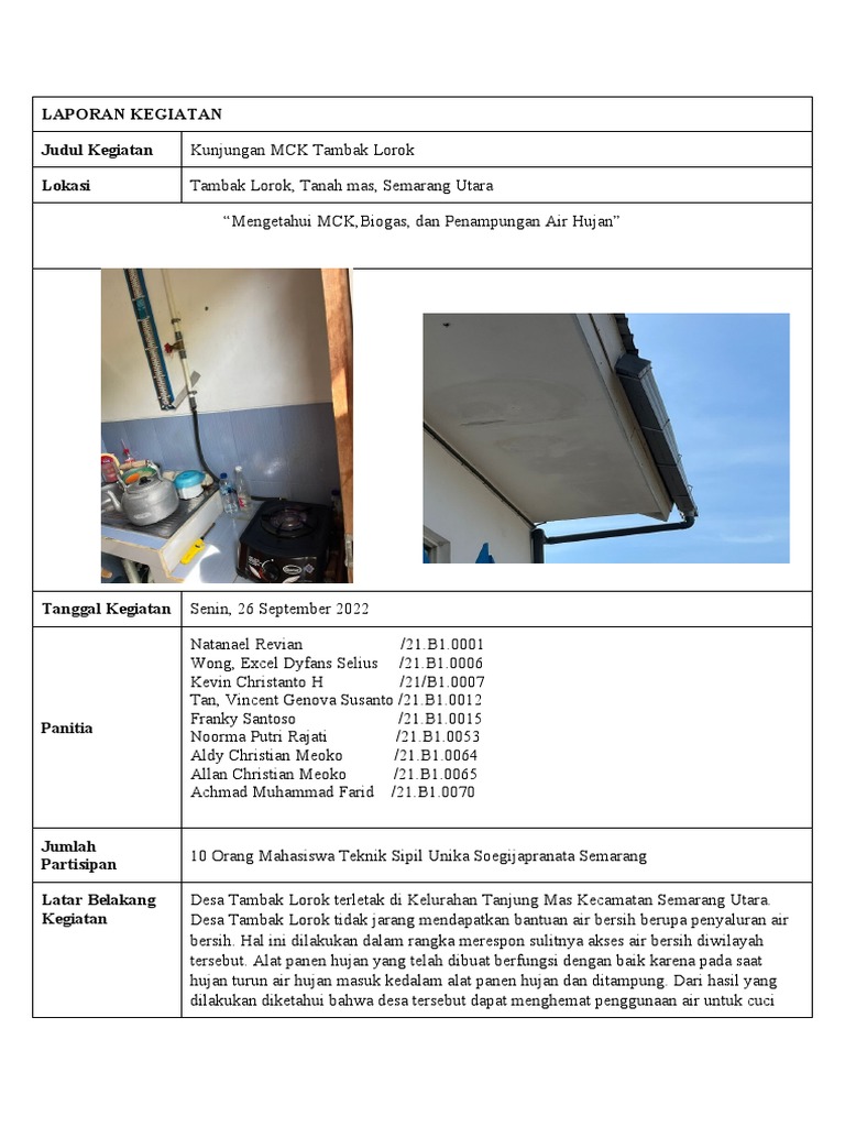 Laporan Kegiatan MCK | PDF