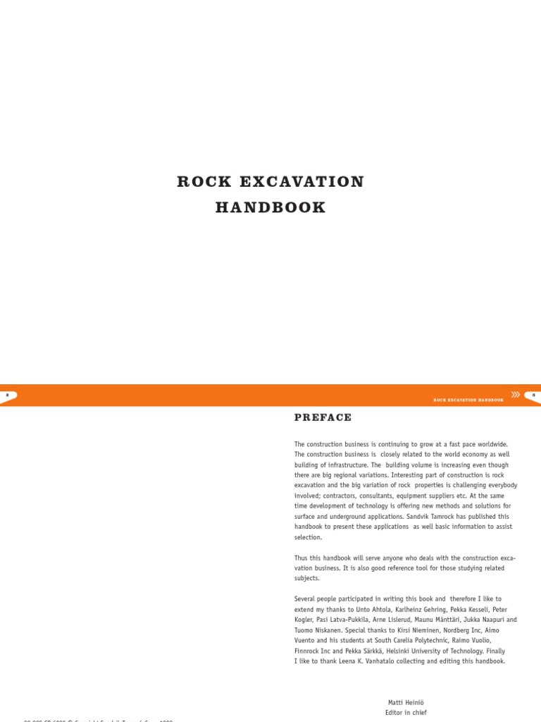 Excavation Engineering Handbook Tamrock | PDF | Minerals | Rock (Geology)