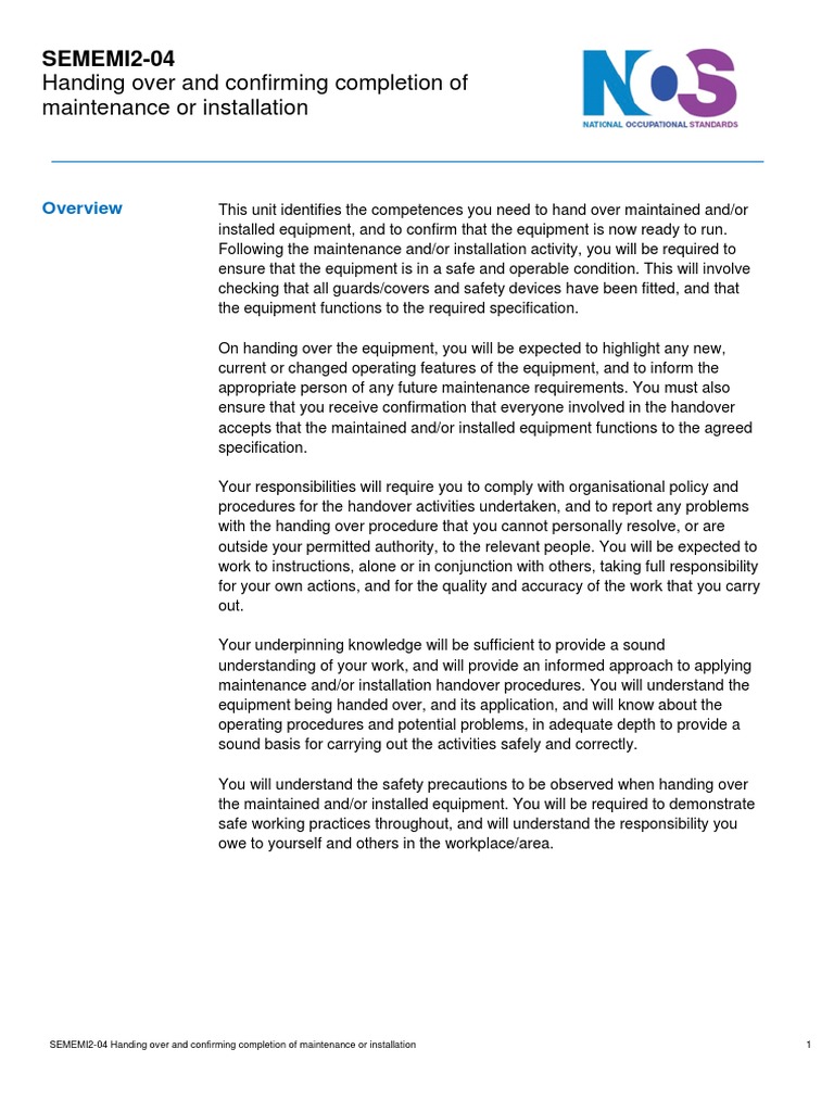 Hnad Over Procedure 1 | PDF | Safety | Business