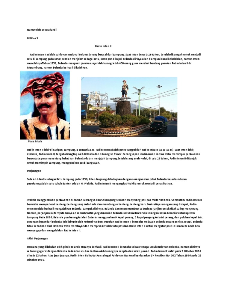 Pahlawan Nasional Radin Inten II | PDF