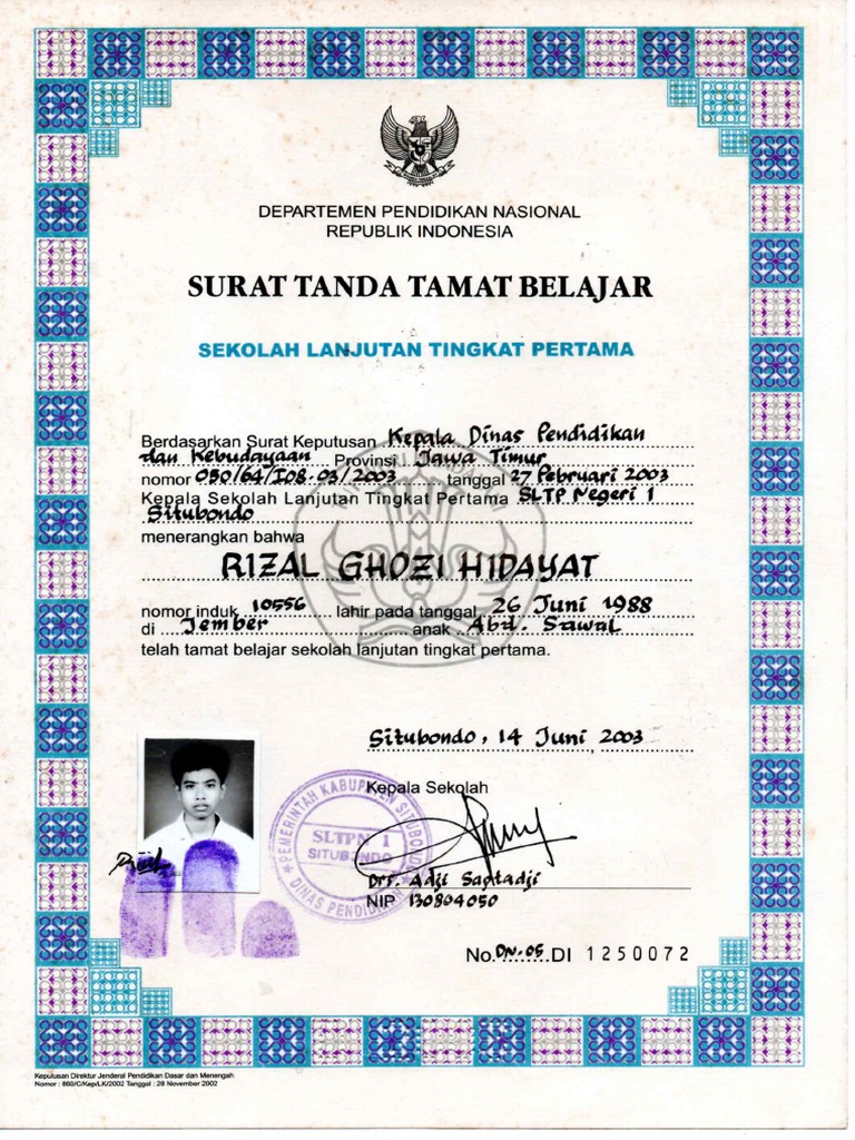 STTB SMP - Rizal Ghozi | PDF