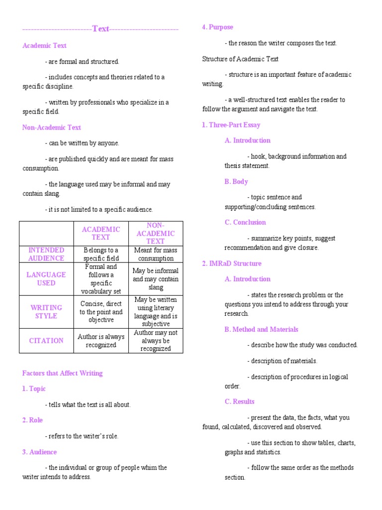 Academic Writing Structures Explained | PDF | Reading Comprehension ...