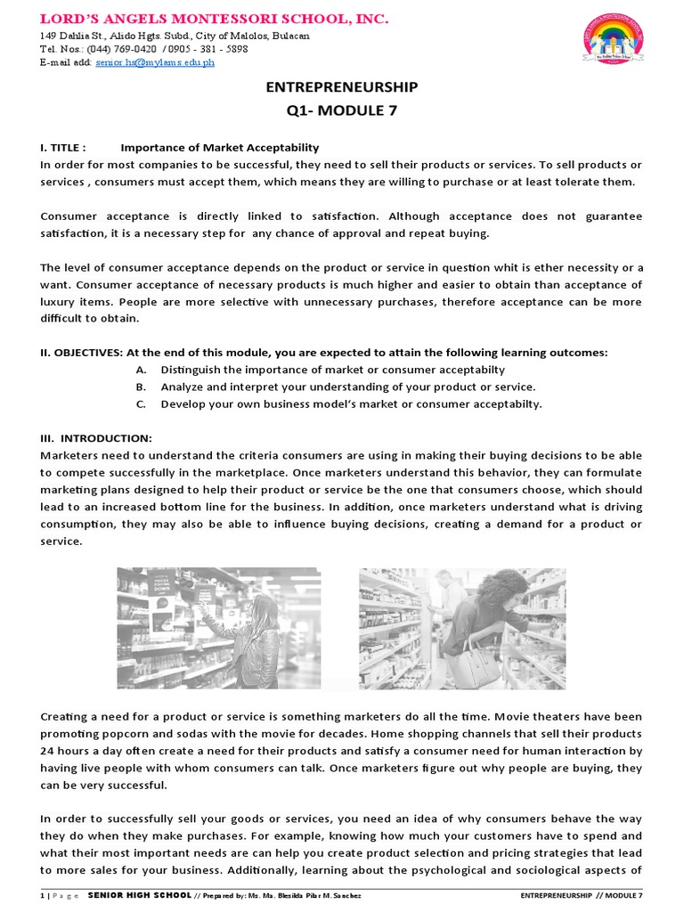 APPLIED Entrepreneurship Module 7 Mam Bless | PDF | Consumer Behaviour ...